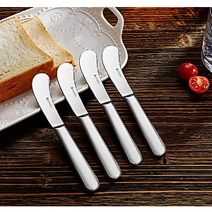KEAWELL Premium 4-Piece 6.7" Louise Butter Knives, Stainless Steel, Dishwasher Safe