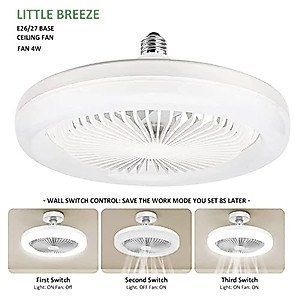 Fan Light, Ceiling Fans with Lights and Remote Ceiling Fan with Lights, Enclosed Low Profile Fan Light, Ceiling Light Hidden Electric Fan Delier with Remote Control Modern Ceiling Fan with Light