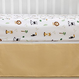Cokouchyi Safari Animal Crib Bedding Set for Baby Boys Girls, 3-Piece Baby Crib Bedding Set, Standard Size Crib Set Including Crib Sheet, Comforter & Crib Skirt