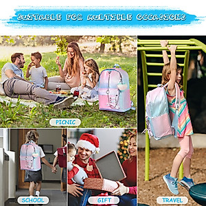 Girls Backpack, Gradient Lightweight Kids School Backpacks for Girls, Cute Book Bag for Girl for Kid Students Elementary Middle School, Kids' School Bag, 16.5*12*5in Pink