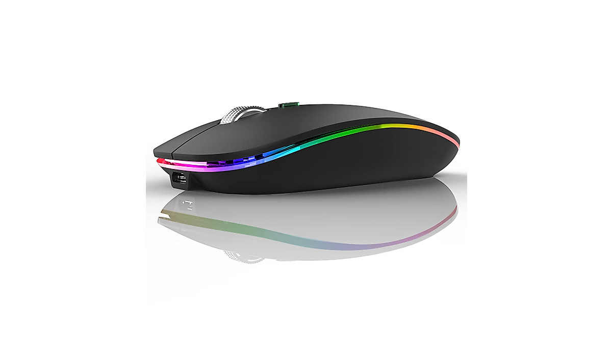 Uiosmuph LED Wireless Mouse: Slim, Rechargeable & Silent