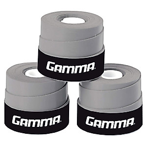 GAMMA Sports Supreme Overgrip for Tennis, Pickleball, Squash, Badminton, and Racquetball Racquets, 3-Pack, Grey