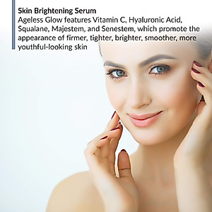 BioTrust Ageless Glow Anti Aging Moisturizer, Skin Brightening Serum with Vitamin C and Hyaluronic Acid, Plant-Based, Naturally Derived Facial Serum (1 fl oz.)