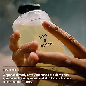 SALT & STONE Antioxidant-Rich Body Wash - Santal & Vetiver | Cleanse, Nourish & Soften Skin with Niacinamide & Hyaluronic Acid | Free From Parabens, Sulfates & Phthalates (15.2 fl oz)