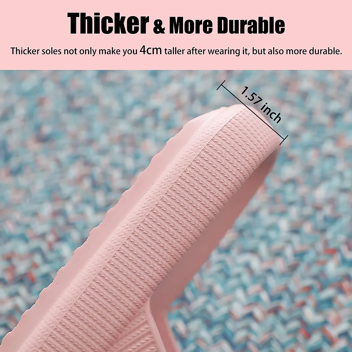 rosyclo Cloud Slippers for Women and Men, Pillow Slippers Massage Shower Bath Bathroom Soft Comfy Thick Sole Lady Garden House Cloud Cushion Slide Sandals Platform Shoes, Pink