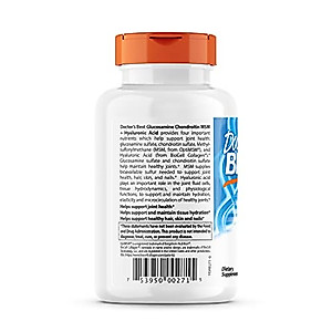 Doctor's Best Glucosamine Chondroitin MSM + Hyaluronic Acid with OptiMSM Featuring Biocell Collagen, Joint Support, Non-GMO, Gluten & Soy Free, 150 Caps