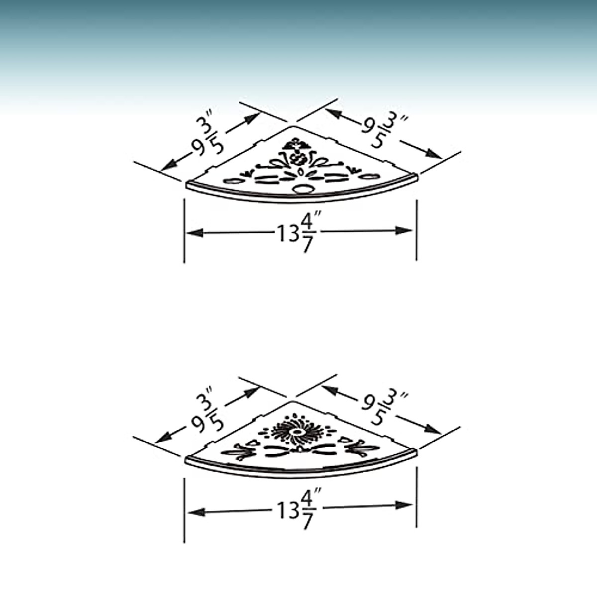 UNI-DRAIN Shower Corner Shelves with Robe Hook and Razor Holder, 2 PCS Pack in Stainless Steel and Anti-Fingerpint Coated.