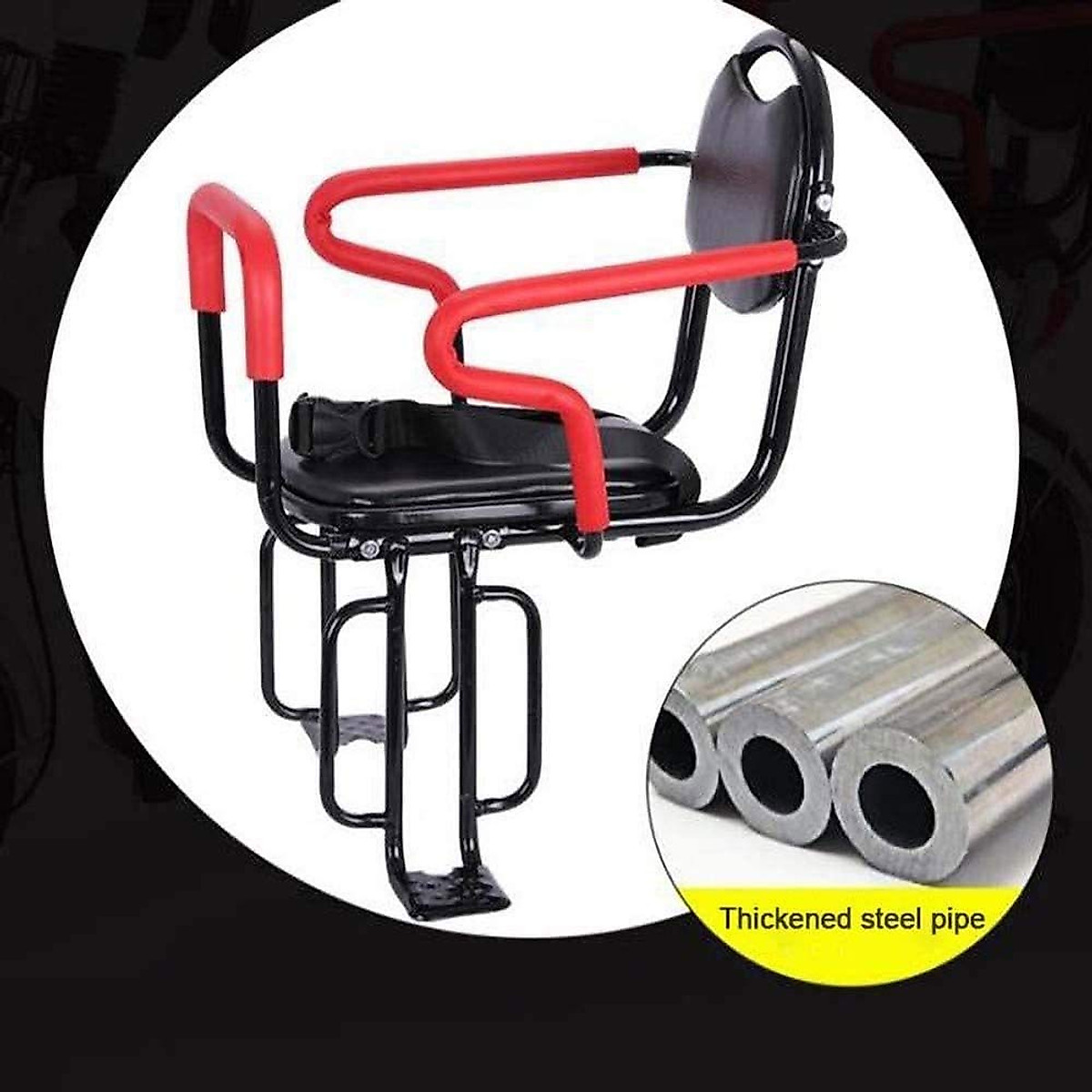 Wing Back Mount Child Seat for Adult Bike, Rear Child Carrier Bicycle Seat, with Cushion & Backrest Foot Pedals/Armrest and Detachable Fence, for 2-6 Year Old Child Seat, Hold Up to 50KG HJHY