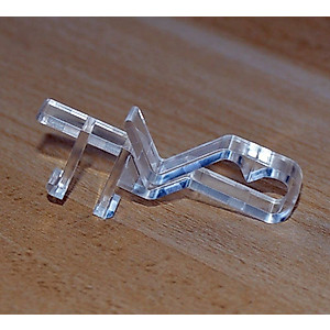 Hidden Channel Valance Clips 1-7/8inch 10pcs Clear Color for Faux and Real Wood Window Blinds Retainer Holder Clip for The Valance with a Groove in The Back