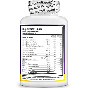 NuBest Tall Kids - Toddlers Vitamins and Kids Vitamins for Age 2 to 9 - Support Bone Strength, Overall Health and Immunity - Animal Shapes - 90 Chewable Berry Tablets | 1.5 Month Supply