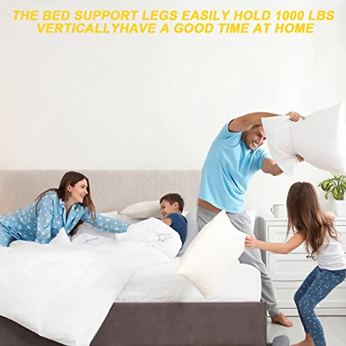 Likapop 4Pcs Adjustable Bed Frame Support Legs, Bed Frame Slats Heavy Duty Center Support Leg, Suitable for King Bed Reinforcement Kit, Sofa, Table, Furniture Legs Replacement Parts (6.1"-8.7")