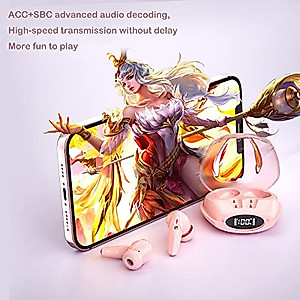 Wireless Bluetooth Earbuds,TWS Bluetooth 5.1 Earphones with Microphone,Long Battery Life Wireless Ear buds, in-Ear Headsets HiFi Stereo Headphones for Sports, Home,Office, Fit for Women Girl Pink