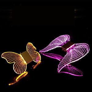 QUOXO Wings Bottle Lights LED Strobe Baton, Champagne Sparkler Light Flash Stick Service Bottle Topper Lamp for Bar Party Club (Pink)