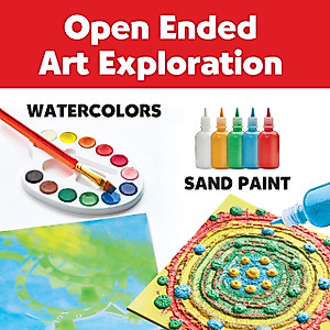 Faber-Castell 3D Sand Painting Kit for Kids: Create 5 Sand Art Pictures, DIY Arts and Crafts for Kids Ages 6-8+, Art Projects and Gifts for Girls and Boys, Red, Yellow, Green, Blue and White