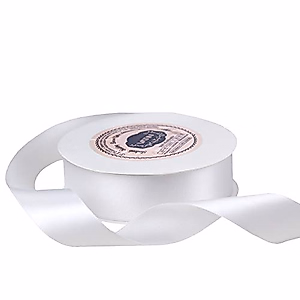 VATIN 1 inch Double Faced Polyester Satin Ribbon White - 25 Yard Spool, Perfect for Wedding, Wreath, Baby Shower,Packing and Other Projects.