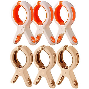 Beach Towel Clip,Lawdiey 6 PCS Silicone Plastic Clips for Beach Chairs Cruise Chair Heavy Laundry Clothespins Windproof Clamps Beach Blankets Clothes with 1 PCS Laundry Bag