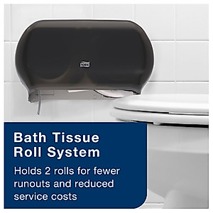 Tork Advanced Toilet Paper Roll, White, Compatible with T24 Dispensers, 2-ply, Soft Tissue, 80 rolls x 500 sheets (2461200)