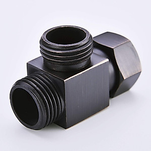 1/2" Brass Bronze 3 Way Diverter, Hose Fitting Tee, T Shape Adapter Connector for Angle Valve Hose, Bath Shower Arm, Toilet Bidet Sprayer Faucet, Oil Rubbed Bronze Finished