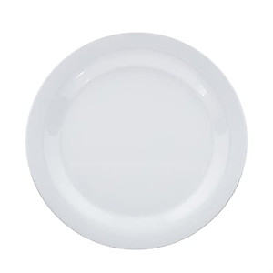 AmazonCommercial Melamine Plate, 6 Piece Set, 10.5 Inch, White