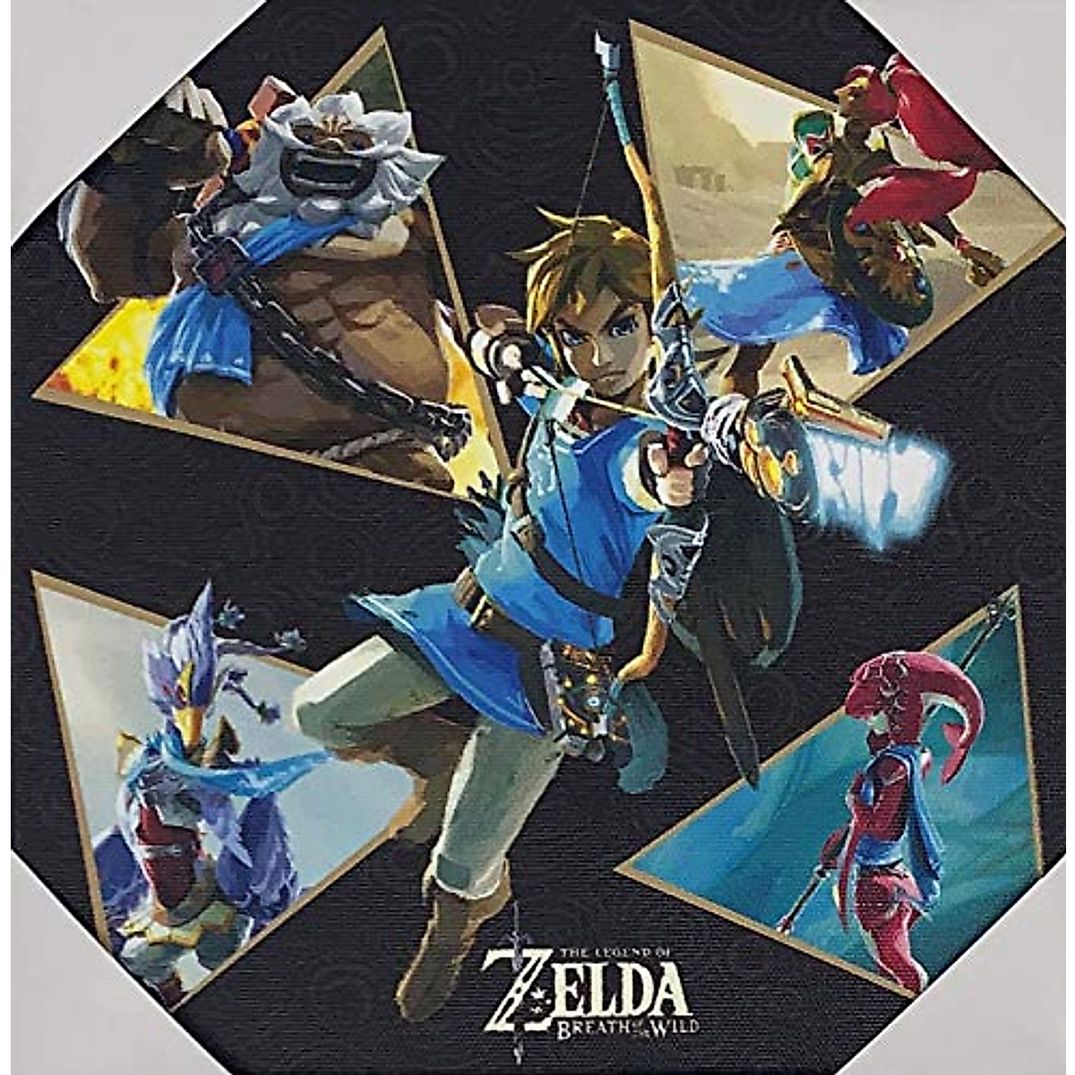 Prolific Art Galleries The Legend of Zelda Canvas Print Poster Wall Art Decor (6x6 inch) - Link with The Four Champions of Hyrule - Daruk,Mipha,Revali and Urbosa