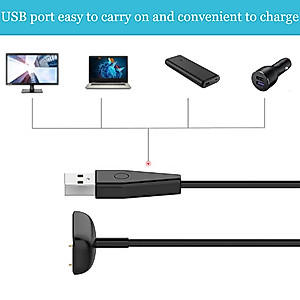 Threeeggs for Fitbit Charge 5 Charger with Reset Button, USB Charging Cable for Charge 5, Charge 6 & Fitbit Luxe (2-Pack, 3.3ft & 1.6ft)