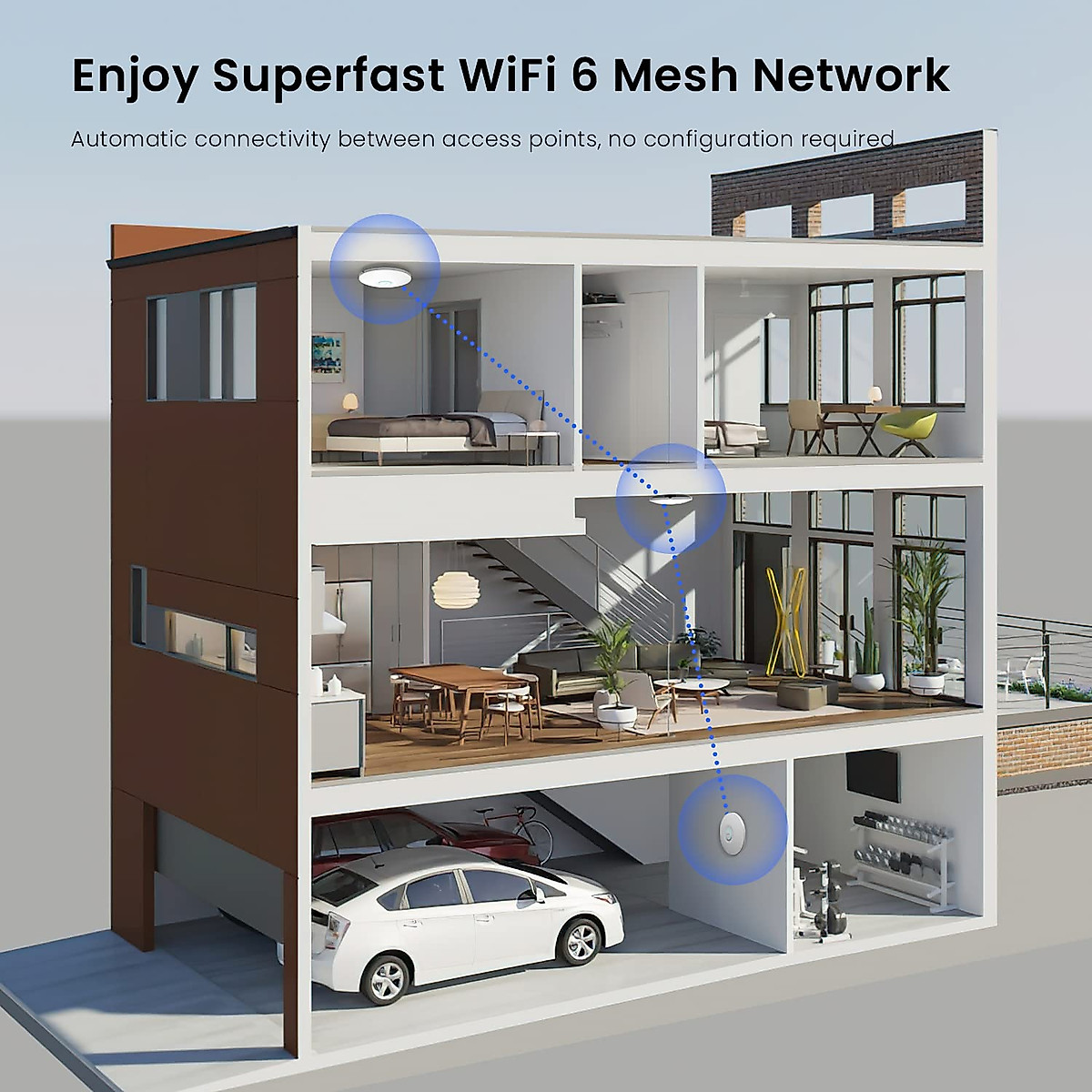 Tenda WiFi 6 AX3000 Dual Band Gigabit Long-Range Ceiling Mount Access Point(I29)|Coverage 5400 sq.ft|PoE+ Powered|Surport IEEE 802.11ax Wave 2, OFDMA, Seamless Roaming, MU-MIMO|White