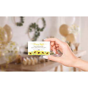 Your Main Event Prints Sunflower Girl Baby Shower Invitations, Yellow Floral Baby Shower Invites with 20 Invitations, with diaper raffles.