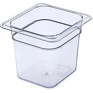 Carlisle FoodService Products Plastic Food Pan 1/6 Size 6 Inches Deep Clear