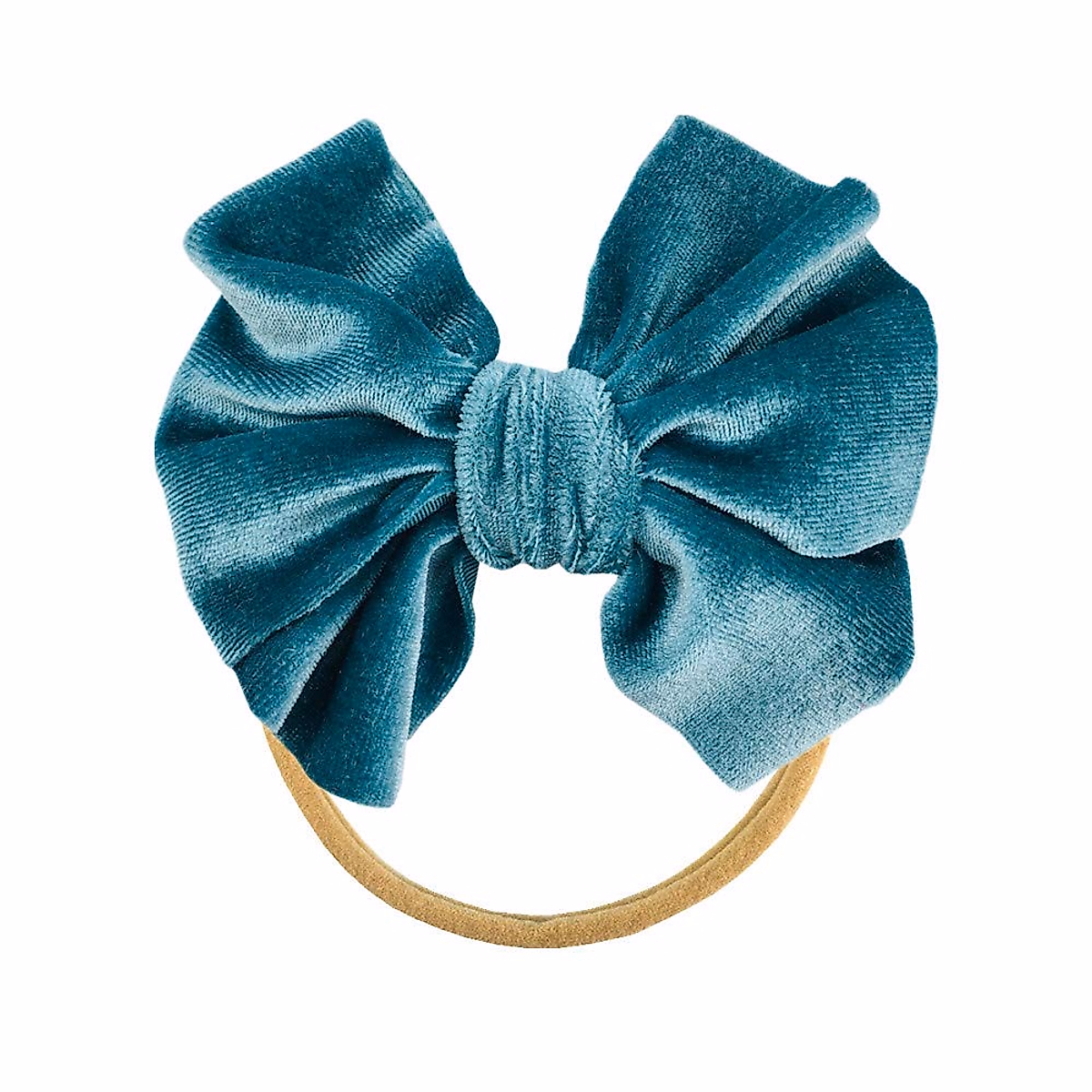 12 Pack Knot Velvet Bowknot Hair Bows Slim Skinny Thin Elastic Stretchy Super Soft Nude Nylon Headband Hairband Head Wraps Holder Accessories for Kids Toddler Infant Newborn Baby Girl Bulk