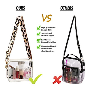 Clear Crossbody Bag for Women, Clear Bag Stadium Approved Clear Purse with Adjustable Strap (White-01)
