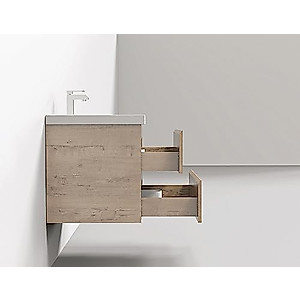 Villa White Bathroom Floating Vanity with Quartz Countertop and Sink (48" W)