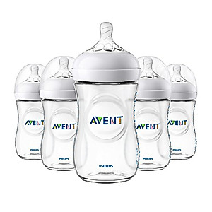 Philips Avent Natural Baby Bottle, Clear, 9oz, 5pk, SCF013/57