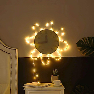 RUICHEN Fairy Lights Plug in, 33 Ft 100 LED Copper Wire Lights with Spool, Waterproof Starry String Lights for Bedroom, Patio, Garden, Party, Wedding, Christmas and More (Warm White)