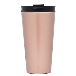 Simple Modern Insulated Tumbler with Lid and Straw | Iced Coffee Cup Reusable Stainless Steel Water Bottle Travel Mug | Gifts for Women Men Her Him | Classic Collection | 16oz | Rose Gold