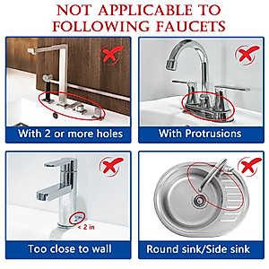 Meiliweser Silicone Sink Splash Guard Gen 2 - Slope Upgraded Faucet Mat, 15" x 5.5", Sink Gadgets-Splash Guard Behind Faucet Water Drip Catcher Mat for Kitchen, Bathroom, Sink Sponge Holder(Black)