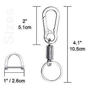 Wisdompro 2 Pack Keychain, Heavy Duty Zinc Alloy Key FOB Keychain Car Key Chain Holder with Anti-lost D-ring, Key Ring and Screwdriver for Men and Women - Black and Silver