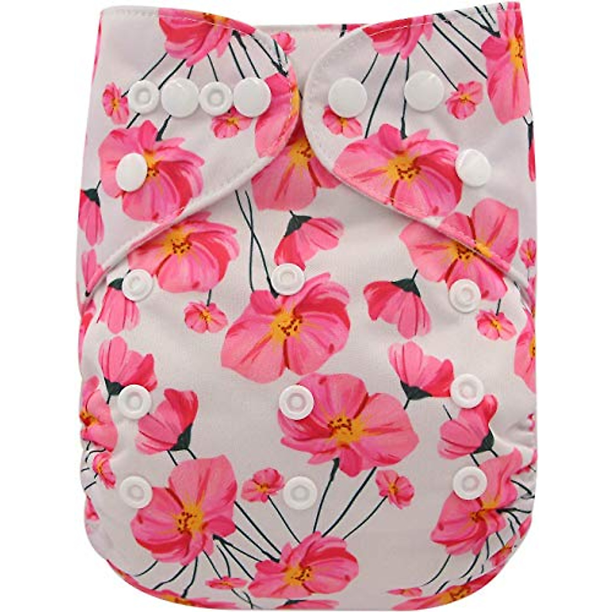 Ohbabyka Baby Reusable Waterproof Bamboo Cloth Diapers Nappies + 5 pics Insert (One Size, Girls)