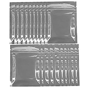 Mylar bags- 20 pack mylar ziplock bags for food storage, 20 Pieces aluminum bags ziplock Good for Food, Beans, Grain, airtight resealable mylar bags, sealing mylar bags aluminum foil bags, size (7x10)