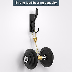 VINHOLD Self-Adhesive Coat Hooks with Tri Hooks, Metal Wall Mounted Towel Hooks for hanging towels, coats, hats, pans, Utility Hooks for bathrooms, bedrooms,kitchens(2 pack，Black)