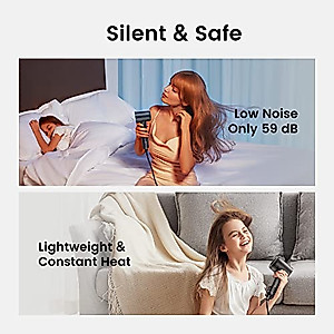 Laifen Hair Dryer, Negative Ionic Blow Dryer with 110, 000 RPM Brushless Motor for Fast Drying, High-Speed Low Noise Thermo-Control Hairdryer with Magnetic Nozzle, for Home, Travel(Jet Black)