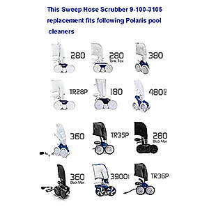 ATIE High Density Pool Cleaner Sweep Hose Scrubber 9-100-3105 Replacement Fits For Zodiac Polaris 180 280 360 380, 3900 Pool Cleaner Sweep Hose Scrubber 9-100-3105, R0522400 (12 Pack)