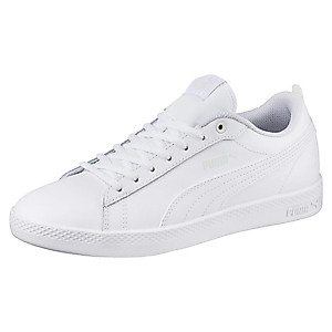 PUMA Women's SMASH V2 Sneaker, Puma White-Puma White, 7.5