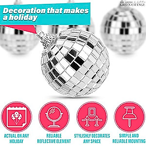 24Pcs Mini Disco Ball Party Decorations - Silver Mini Plastic Ornaments Small Disco Balls Valentines Tree Decorations for Wedding - 2" for Disco Party Decorations Holiday Tree Wedding Party Festival