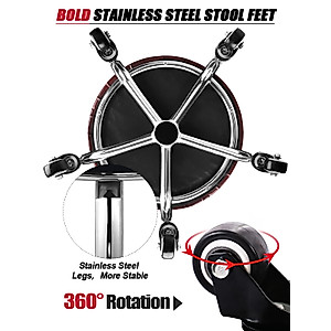 Lorvain Low Rolling Stool with Wheels, Roller Seat Short Stool with Universal Swivel Caster Wheels Leather Little Low Small Stools on Wheels for Home Garage to sit on- Mesh Brown