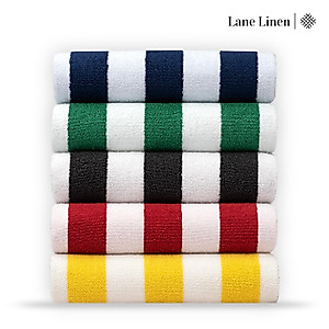 LANE LINEN 4 Pack Beach Towels - 100% Cotton Beach Towel with Beach Bag, Luxury Pool Towels for Adults, Quick Dry, Soft & Absorbent Oversized Beach Towel (36"x72"), Beach Essentials for Women - Red