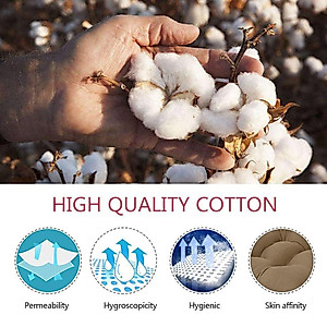 Pack of 2 Outdoor Indoor Tufted Seat Cushions, 18.9" x 18.9" U-Shape Cushions for Wicker Chair Seat,Patio Cushions, Furniture Dinning Chair Pad (Light coffee)