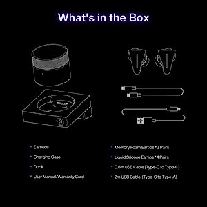 Angry miao CYBERBLADE Wireless Gaming Earbuds, Active Noise Cancelling Bluetooth Earbuds with Microphone, 36ms Low Latency Earphone for PC, PS4, PS5, Switch, iPhone, Android