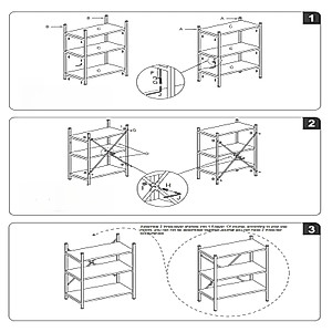 SAILUN 6 Tier Bookshelf, Free Standing Bookcase, Industrial Book Shelf with Metal Frame, Storage Rack Shelves Organizer for Bedroom, Living Room, Home Office，Rustic Brown
