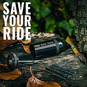 PRO BIKE TOOL Tubeless Bike Tire Repair Kit – for MTB and Road Bicycle Tires – Fix a Puncture or Flat, Fast – Tackle Set Includes Storage Canister, Plugger Tool and Plugs - 5 Bacon and 5 Black Strips