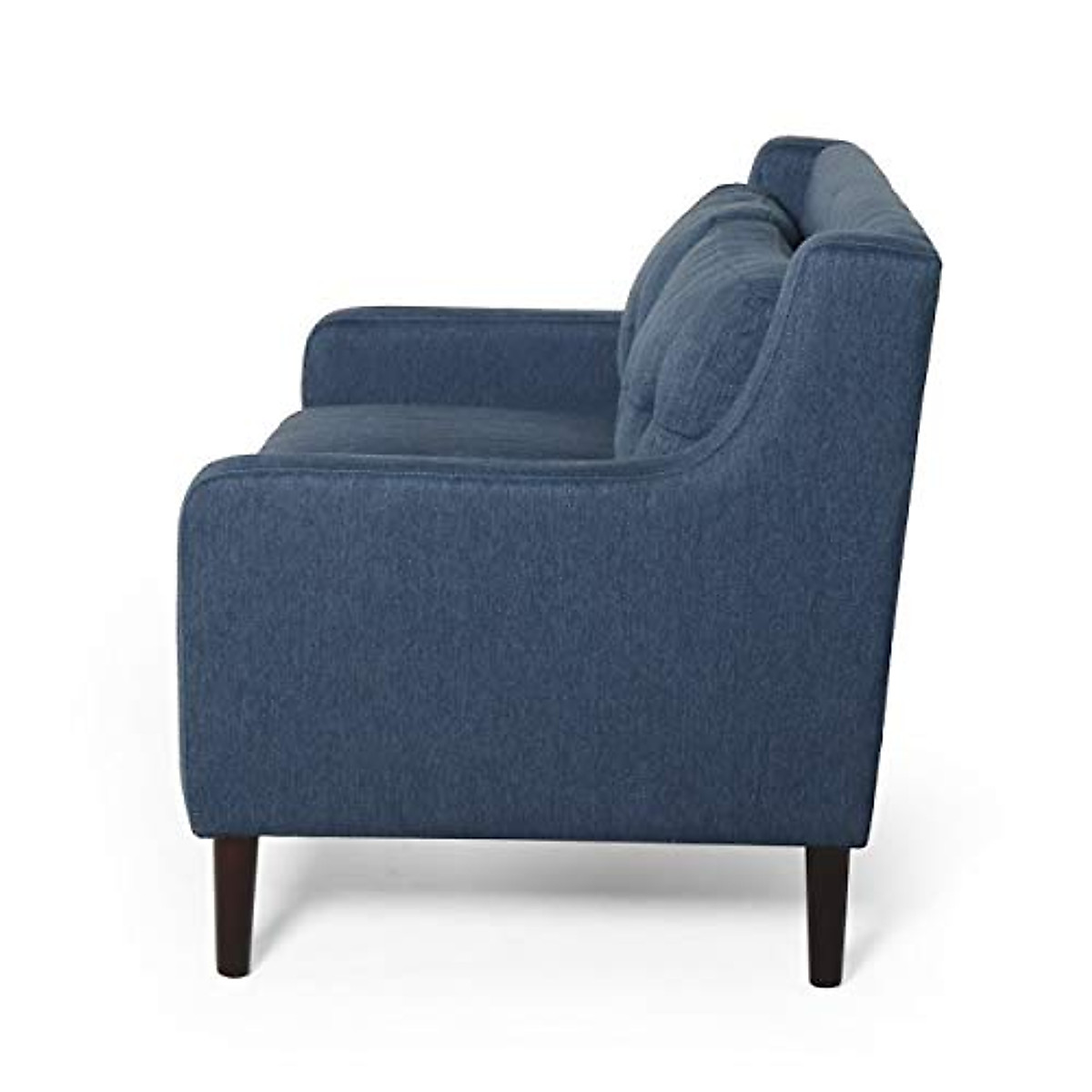 Christopher Knight Home Harva Love Seats, Navy Blue, Dark Brown